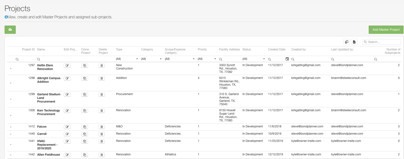 Bond Project Planning - Built For K-12 ISDs - Facility Insite